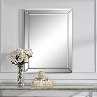 Contemporary Glass and PS Moulding Mirror Silver - 30"x40" - Bed Bath ...