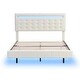 Full Size Floating Bed Cool Floating Theme Bed Noise Free Upholstered ...