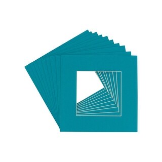 12x12 Mat for 20x20 Frame - Precut Mat Board Acid-Free Teal Blue 12x12 ...