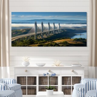 Designart "Blue Viaduct Bridge Sunrise In Italy I" Bridges Wall Décor ...