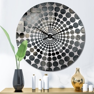 Designart "Industrial Harmony" Grey Geometric Clocks Modern Oversized ...