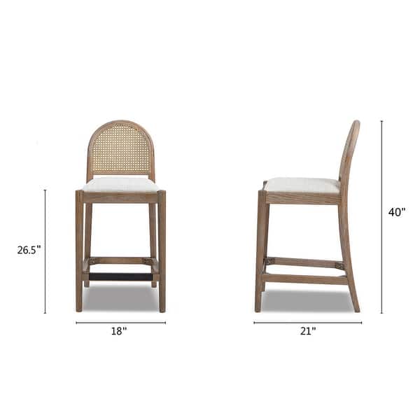 Panama Arched Cane Rattan Counter and Bar Stool (Set of 2) - Bed Bath ...