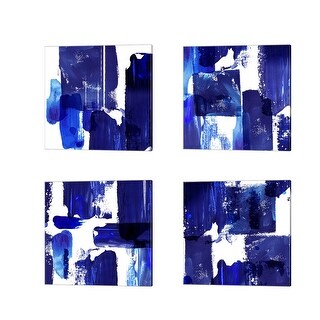 Northern Lights 'Indigo Abstract' Canvas Art (Set of 4) - Bed Bath ...