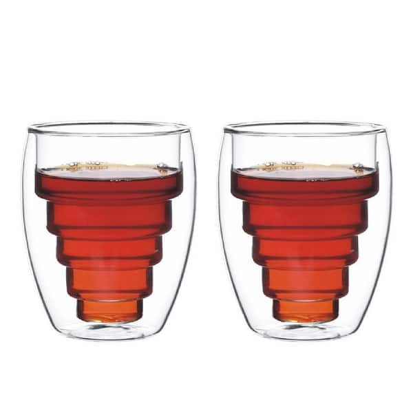 STP Goods Insulated Double Wall Tea Coffee Cup Glass Set of 2 - Bed ...
