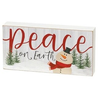 Rustic Peace on Earth Snowman Sign for Christmas Decoration - 7” L x 1. ...