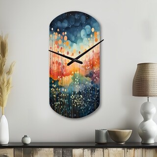 Blue Pink Mid Century Abstract Landscapes - Abstract Midcentury Large ...