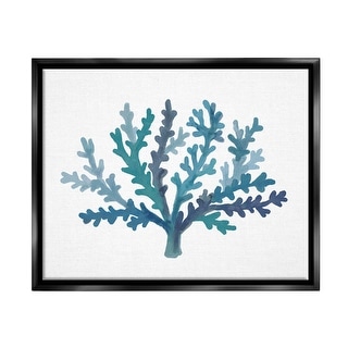 Stupell Casual Blue Aquatic Coral Framed Floater Canvas Wall Art ...