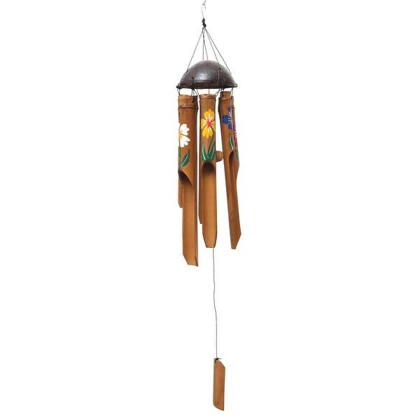 Novica Handmade Blooming Bamboo Bamboo And Coconut Shell Wind Chime ...