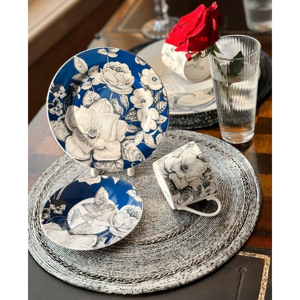 STP Goods Azur de Limoges Bone China Dinnerware Set of 20 for 4 pers ...