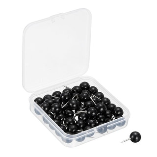 50pcs Wooden Push Pins, Thumb Tacks Decorative Round Head Steel Needle ...