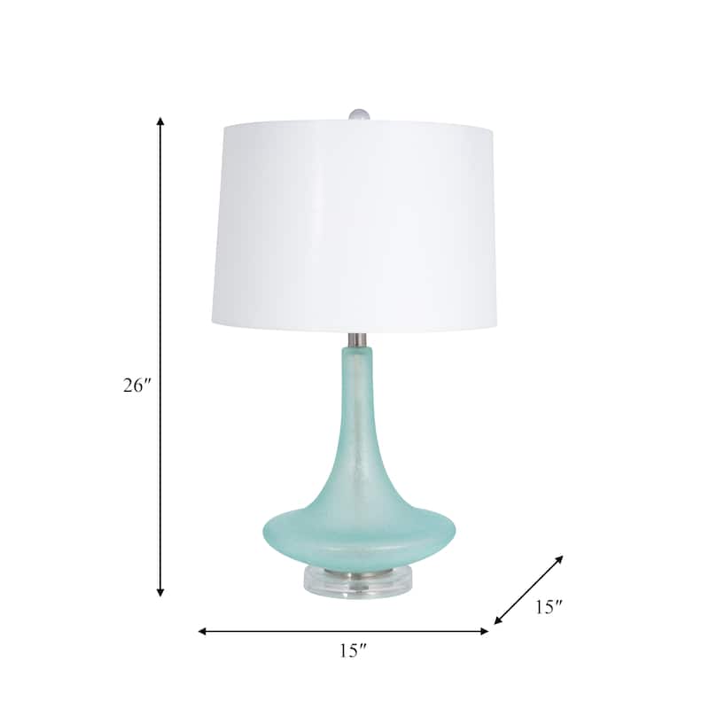 Sagebrook Home Modern Coastal Glass Table Lamp, Green Finish, Made with ...