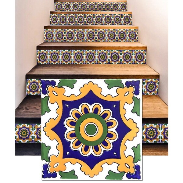 Fatima Blue Linear Design Bathroom Kitchen Pool Waterline 6x6 tiles ...