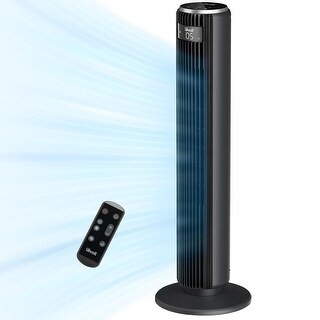 Classic 36 Inch Bladeless Tower Fan, 25ft/s Innovative Dynamic Wind, 90 ...