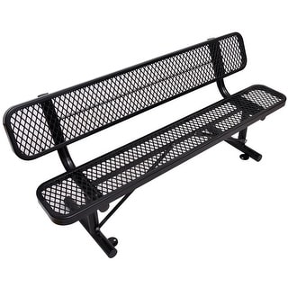 Outdoor Steel Bench With Backrest - Bed Bath & Beyond - 42920721