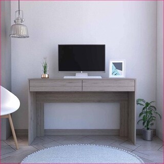 Desks, Meridian Modern 2-Drawer Writing Desk with Spacious Work Surface ...