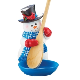 Hand-Painted Holiday Snowman Spoon Rest - 8.880 x 8.500 x 6.250 - Bed ...