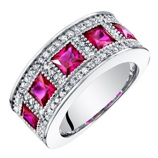 Sterling Silver 2 ct Created Ruby Birthstone Ring - Bed Bath & Beyond ...