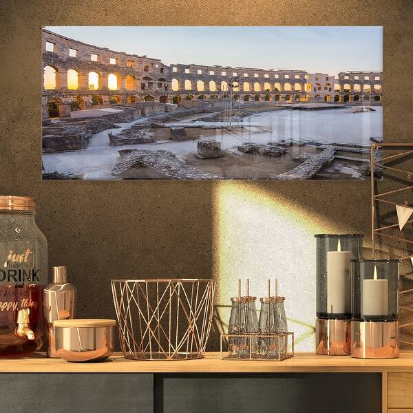 Inside Ancient Roman Amphitheater - Landscape Glossy Metal Wall Art ...