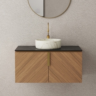 36" Bathroom Vanity&Sink, Wall-Mounted Bathroom Storage Cabinet with ...