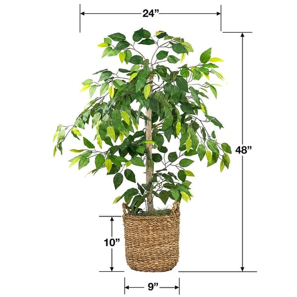 4-Foot Artificial Ficus Tree in Handled Basket - Bed Bath & Beyond ...