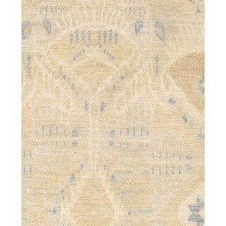 Modern Ikat Design Lamb's Wool Rug - 3'11" x 4'4" - Tan - 4'4'' x 3'11 ...