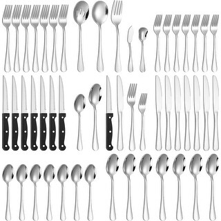 53 Pcs Silverware Set for Home Kitchen Restaurant Hotel - Bed Bath ...