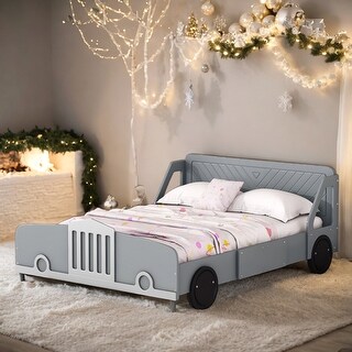 Full Size Car-Shaped Platform Bed with Wheels - Bed Bath & Beyond ...