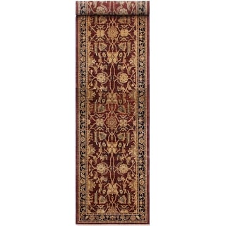 Bohemian Ziegler Corina Red Blue Hand-Knotted Wool Runner - 3'1" x 11 ...
