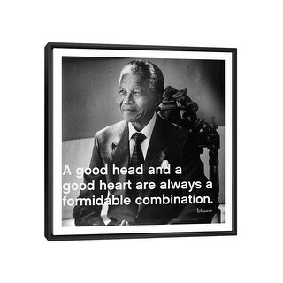 iCanvas "Nelson Mandela Quote" by Unknown Artist Framed Canvas Print ...
