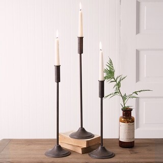 Curata Set of Three Metal Linear Tapered Candlestick Holders - 5 x 20 ...