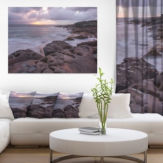 Dark Australian Seashore with Large Rocks - Large Seashore Canvas Print ...