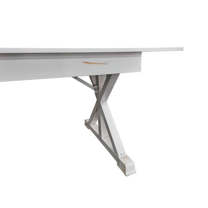 9' x 40" Rectangular Antique Rustic Solid Pine Folding Dining Table ...