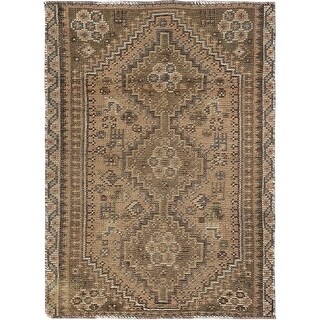 Shahbanu Rugs Tortilla Brown, Pure Wool, Hand Knotted, Semi Antique ...