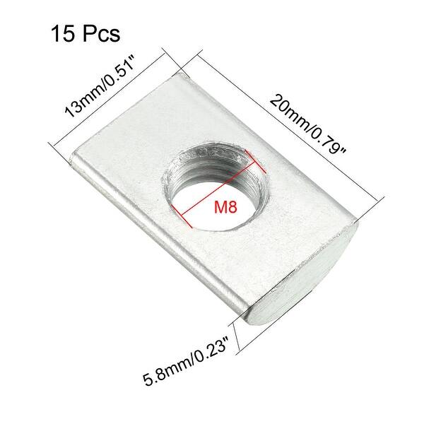 M8 Half Round Roll-in Nut for 4040 Series Aluminum Profile 15pcs - Half ...