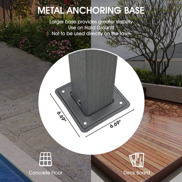 PURPLE LEAF Outdoor Retractable Aluminum Pergola Grey Wood Grain Frame ...