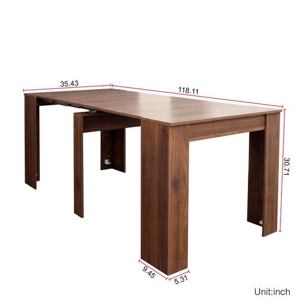 Foldable Dining Table for 6-12 People, Extends to 118 inchConsole Table ...