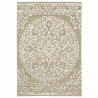 Style Haven Vienna Center Medallion Salmon/Sage/Ivory Rug- - 9' 10" x ...