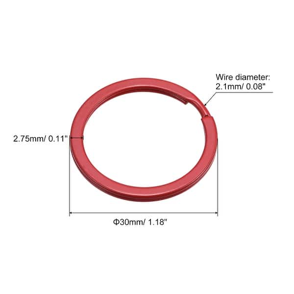 Split Keychain Rings, 30mm/1.2inch Round Flat Key Holder, Red, 24Pcs ...