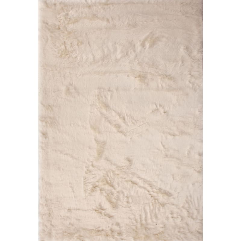 Ivory Faux Fur Area Rug 5x8 - 5' x 8' - Overstock - 40383753