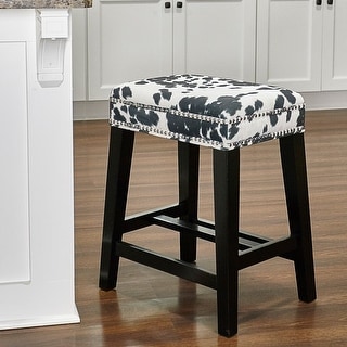 Ian Black Cow Print Counter Stool - Bed Bath & Beyond - 18193524