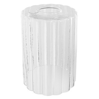 YANSUN 3-Pack 6.5in Cylindrical Fluted Glass Lamp Shades with Plum ...