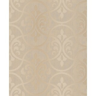 Interlude Taupe Ogee Wallpaper - 20.5in x 396in x 0.025in - Bed Bath ...