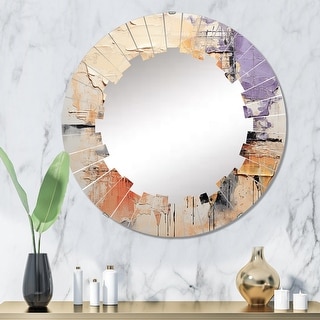 Designart "Collage Fusion IX" Abstract Collages Modern Wall Mirror ...