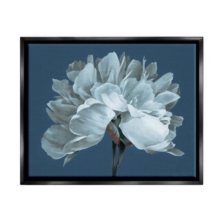 Stupell Contemporary White Bloom Single Flower Sprig Floater Frame ...