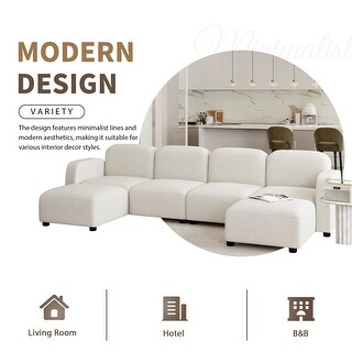 Velvet Modular Sectional Sofa Convertible U Shape Reversible Couch ...