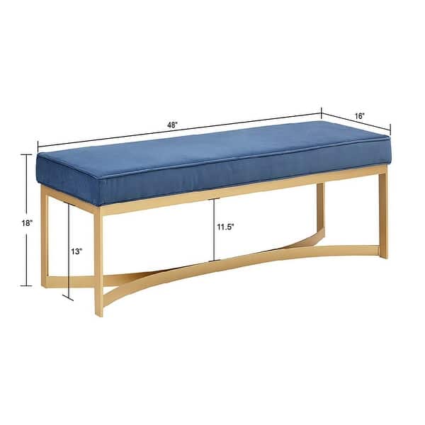 48" Entryway Bench Standard Benches with Upholstered & Metal Base - Bed ...