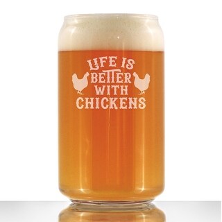 Better With Chickens - Beer Can Pint Glass - Funny Chicken Gifts - 16 ...