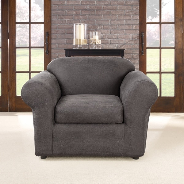 SureFit Ultimate Stretch Leather 2 Piece Chair Slipcover - Bed Bath ...