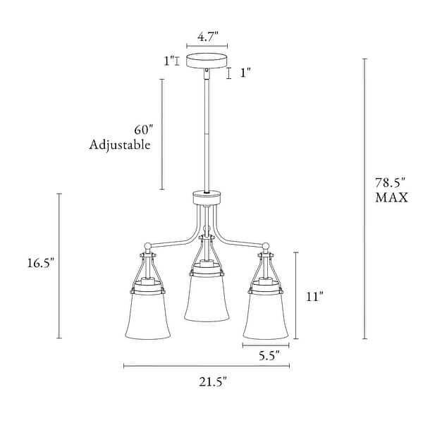 Haye Modern 3-Light Wheel Chandelier Cluster Pendant Lights for Kitchen ...