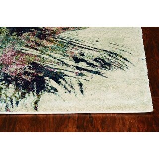 HomeRoots 3'x5' Ivory Abstract Splatter Area Rug - 3' x 5' Oval - Bed ...